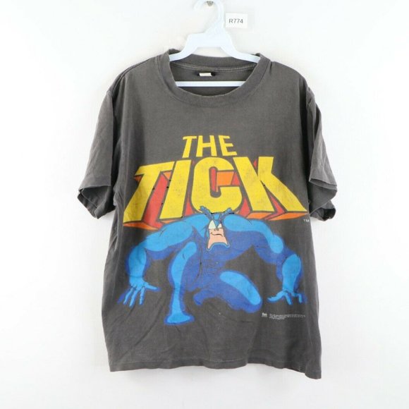 Vintage | Shirts | Vintage 9s The Tick Comic Cartoon Thrashed Shirt ...